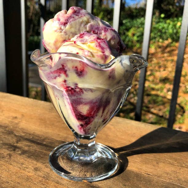 Homemade Raspberry Ripple Ice Cream - Frosted Fusions