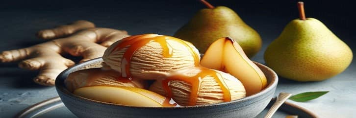 A Warming Homemade Caramelised Pear And Ginger Ice Cream - Frosted Fusions